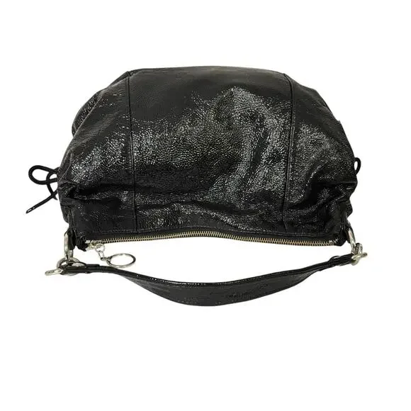 Coach | Bags | Coach Poppy Hobo Bag Shoulder Purse Black Patent Leather ...